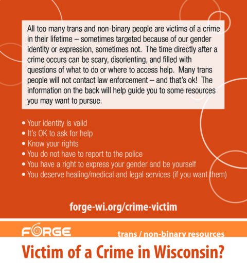 Victim of a Crime in Wisconsin? What to know. (compiled) - FORGE Wisconsin